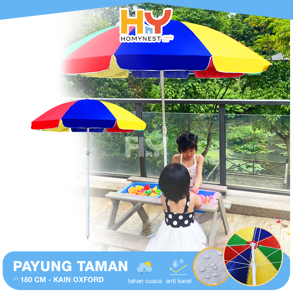 Jual HOMYNEST Payung Dagang Jualan Warna Pelangi Ukuran 180 Cm 240 Cm 280 Cm Kain Tebal Anti UV ...