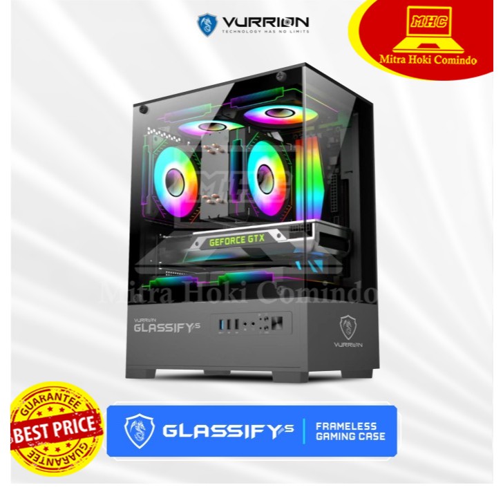 Jual CASING PC VURRION CASING KOMPUTER GAMING VURRION GLASSIFY'S BLACK ...