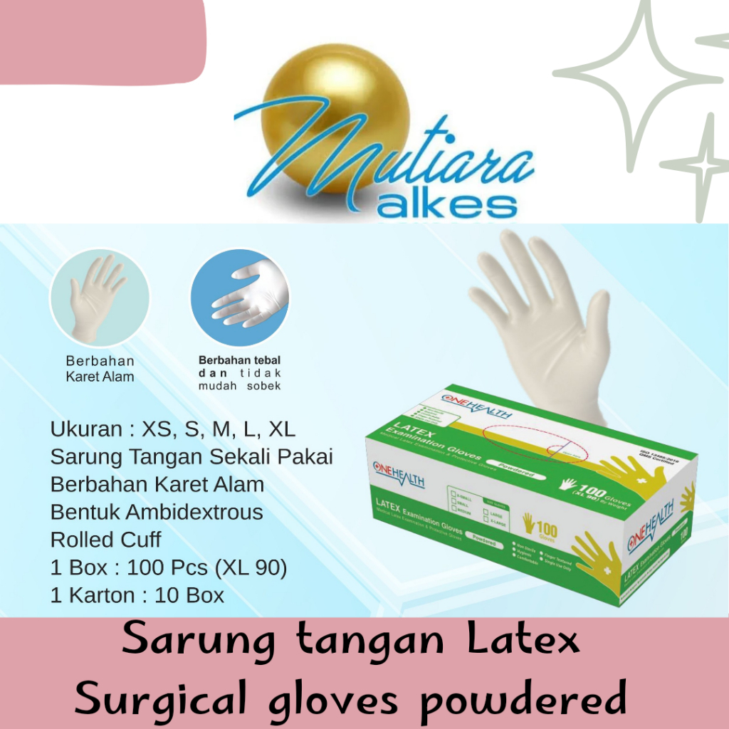 Jual Sarung Tangan Latex Handscoon Glove ONEHEALTH | Shopee Indonesia