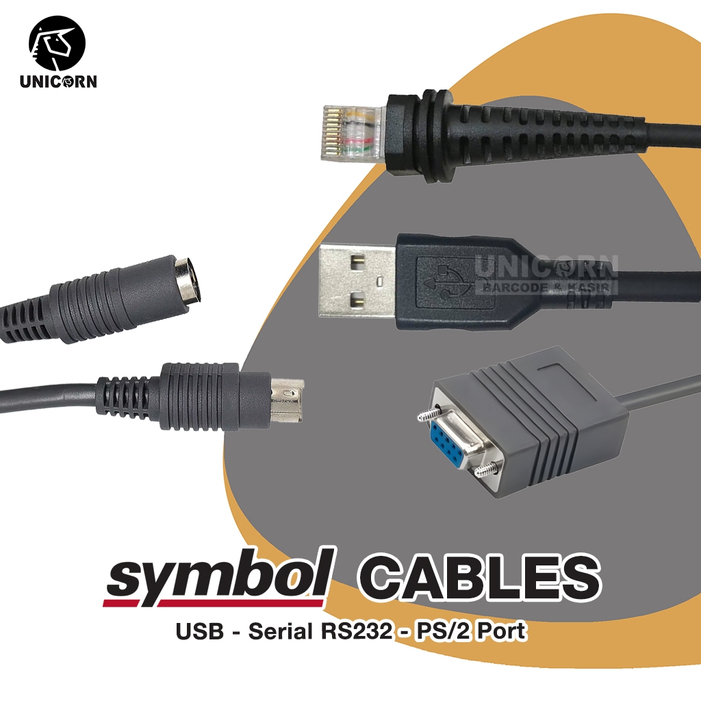 Jual Kabel Barcode Scanner Cables Symbol Zebra USB Serial PS2 - All ...