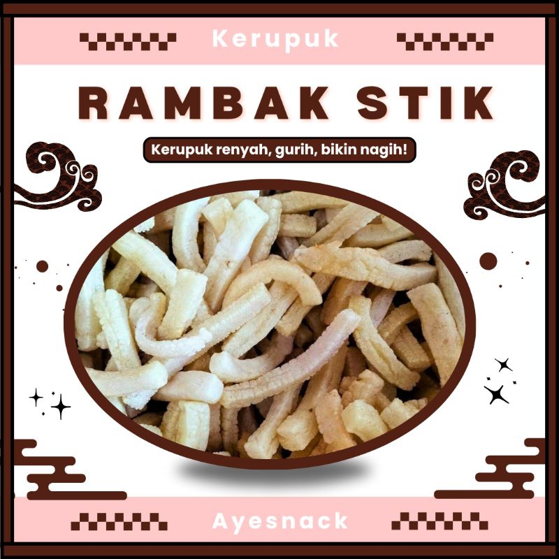 Jual Kerupuk rambak stik/rambak/kerupuk kulit sapi/cemilan/makanan ...