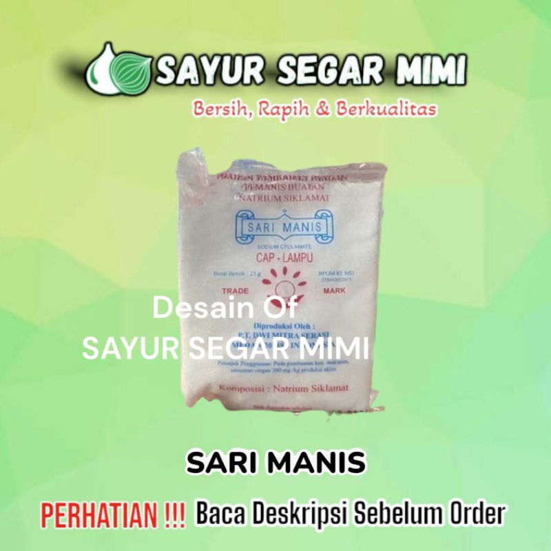 Jual Sari Manis Cap Lampu (Sodium Cyclamate) - Sayur Segar M | Shopee ...