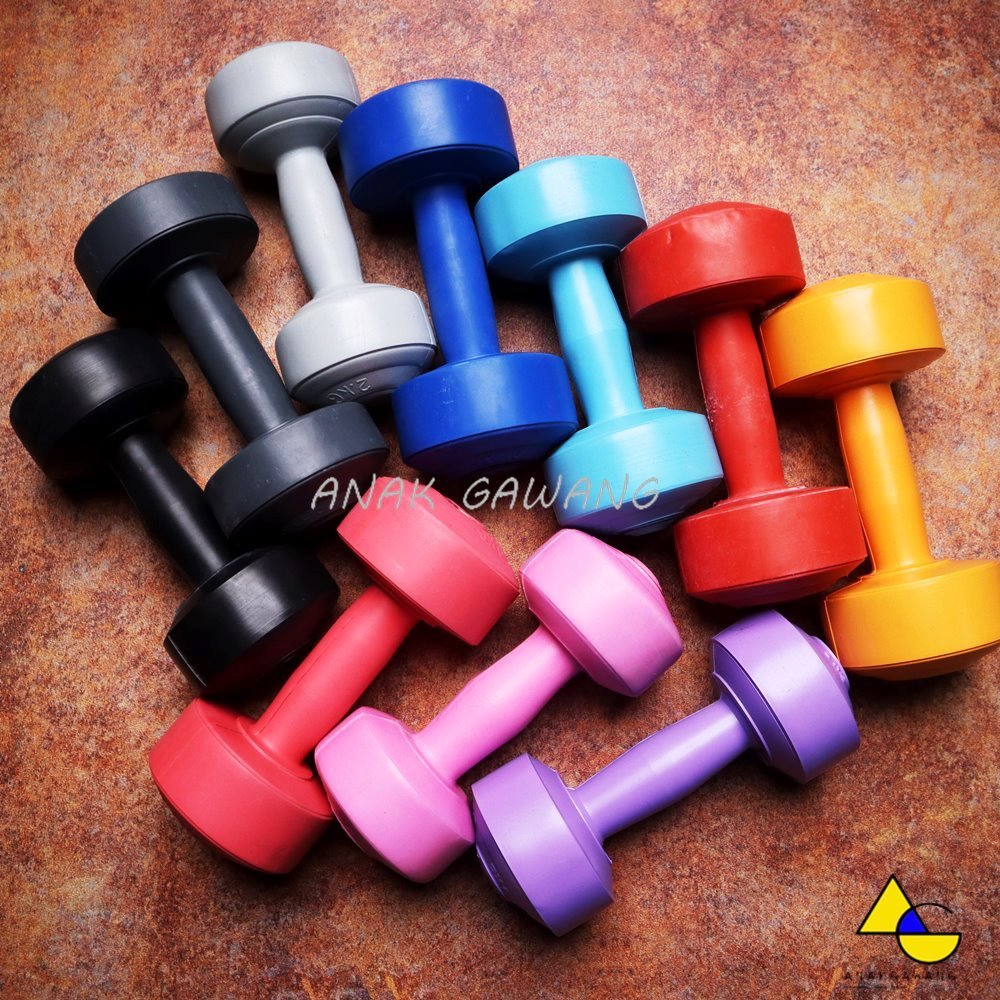Jual Dumble 2KG Barbel Plastik PVC Dumbbell Siap Pakai GYM Home Work ...