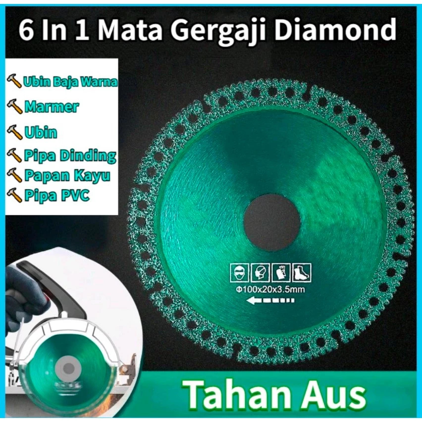 Jual MATA GERINDA HIJAU GERIGI BESI/KAYU/BATU CUTTING DISC DIAMOND SAW ...