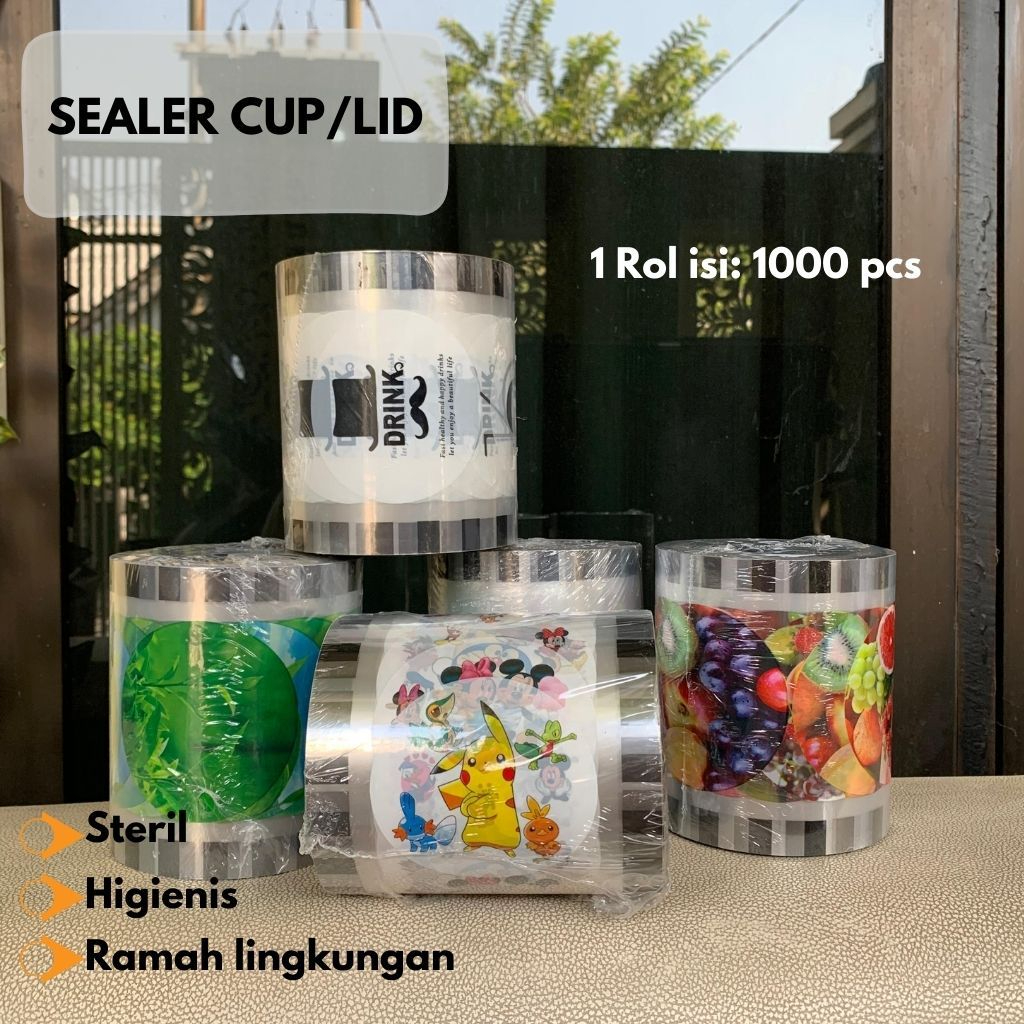 Jual PLASTIK LID CUP SEALER CUP MOTIF / POLOS / LID CUP SEALER MOTIF ...