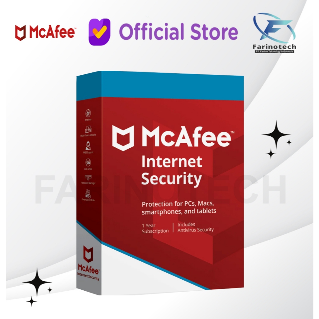 Jual McAfee Internet Security Original 1 Device 1 Tahun License Key ...