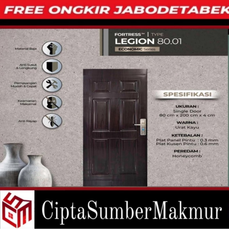 Jual Pintu Baja Utama / Pintu Kamar Fortress Type Metal door 80.01 ...