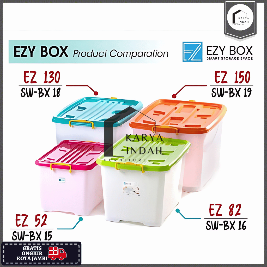 Jual Container Box EZY BOX - Tempat Penyimpanan Serbaguna Besar Jumbo Plastik Roda - EZY 82 95 ...