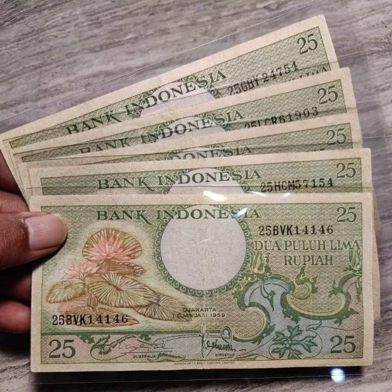 Jual 25 rupiah tahun 1959 seri bunga utuh asli | Shopee Indonesia