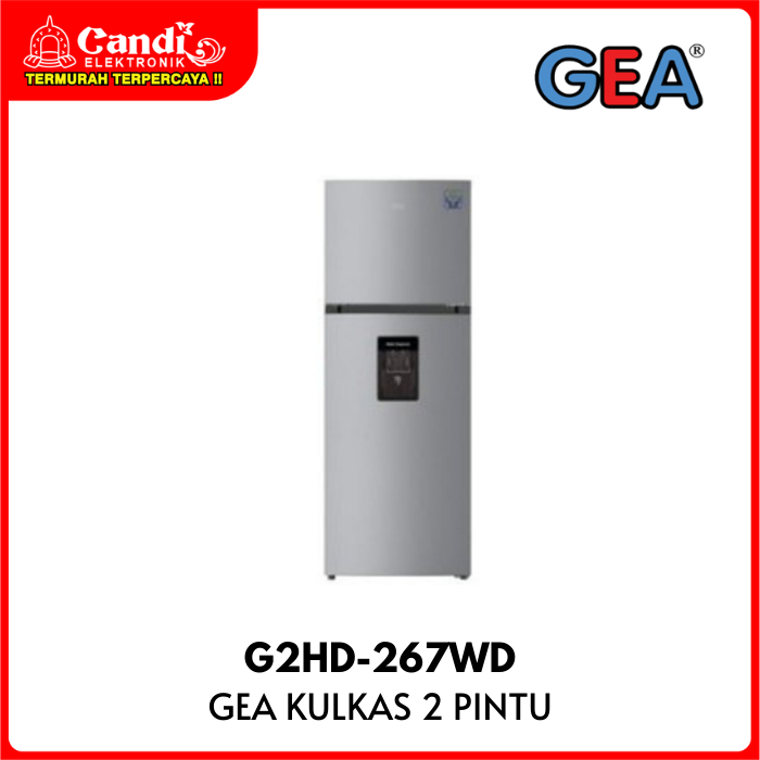 Jual GEA Inox Kulkas 2 Pintu Kapasitas 267 Liter Top Freezer G2HD-267WD ...
