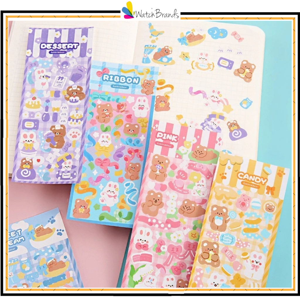 Jual WBS STICKER WATERPROOF KARTUN BEAR RABBIT HOLOGRAM STIKER MOTIF ...