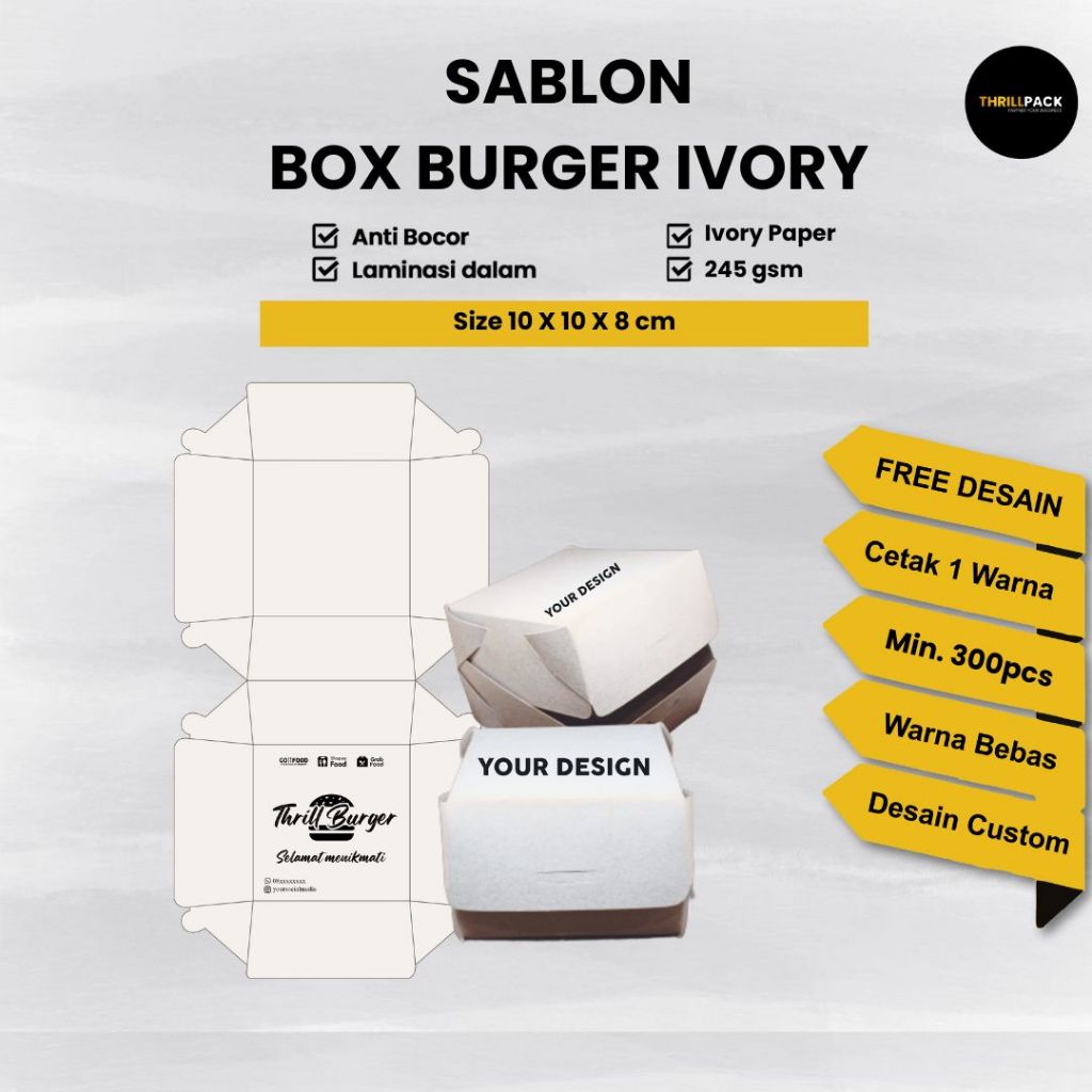 Jual Sablon Box Burger Ivory Termurah - Sablon Burger Box / Sablon ...