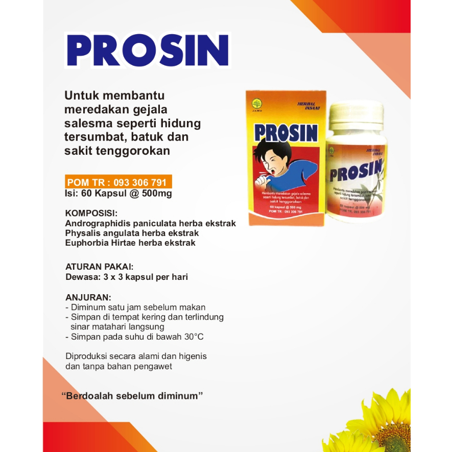 Jual Prosin kapsul herbal imeredakan gejala salesma seperti hidung ...