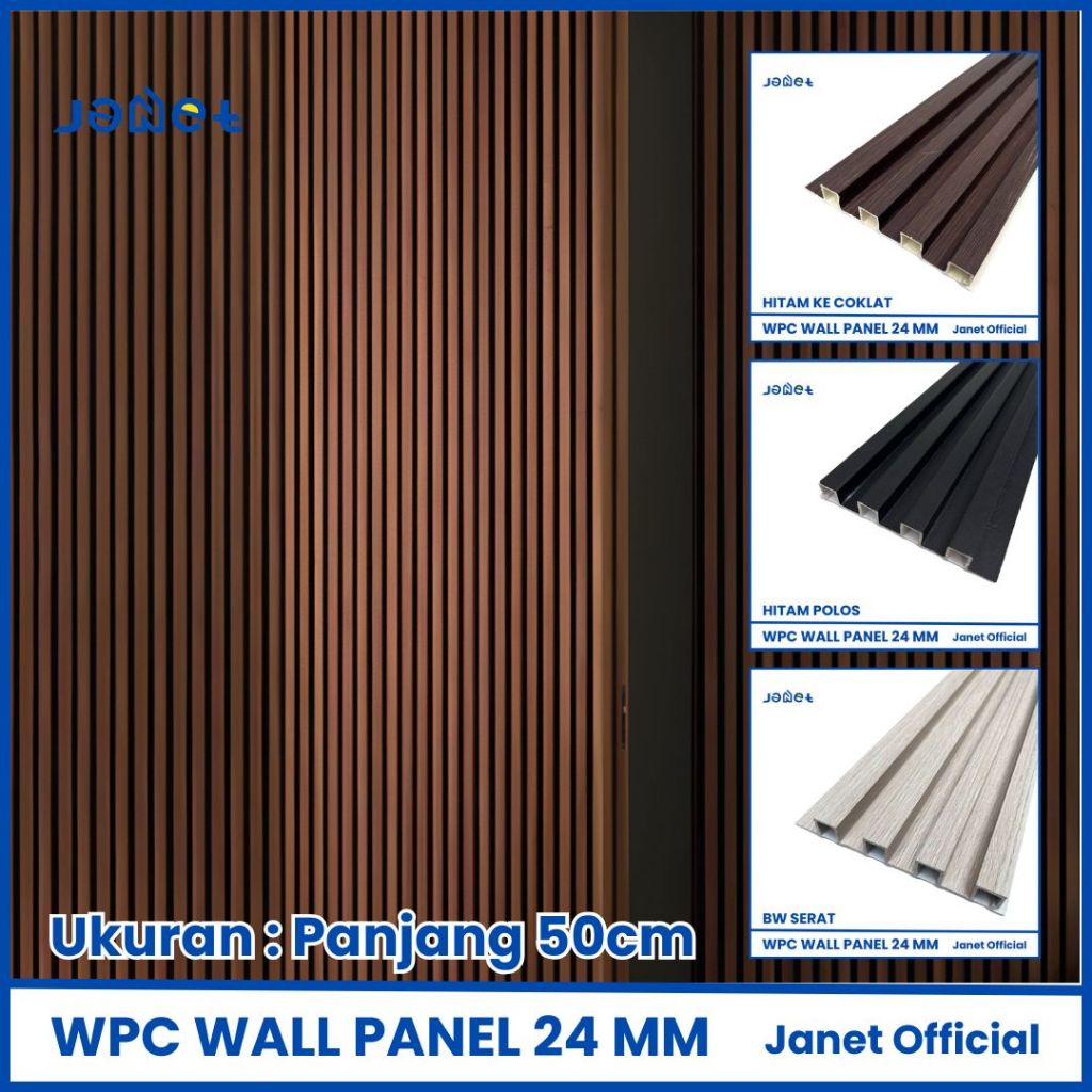 Jual WPC Wall Panel 50cm X 17cm X 2.4cm | pvc Wallpanel Wood Panel Panel Dinding Janet Official ...