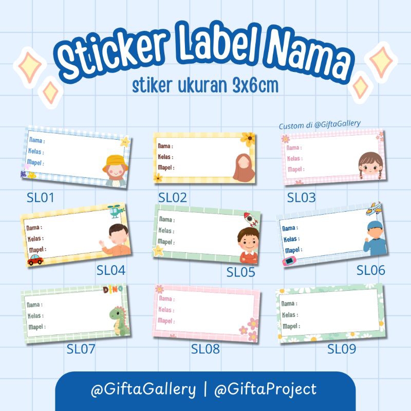 Jual Stiker Label Nama Buku Sticker Custom 6x3cm | Shopee Indonesia