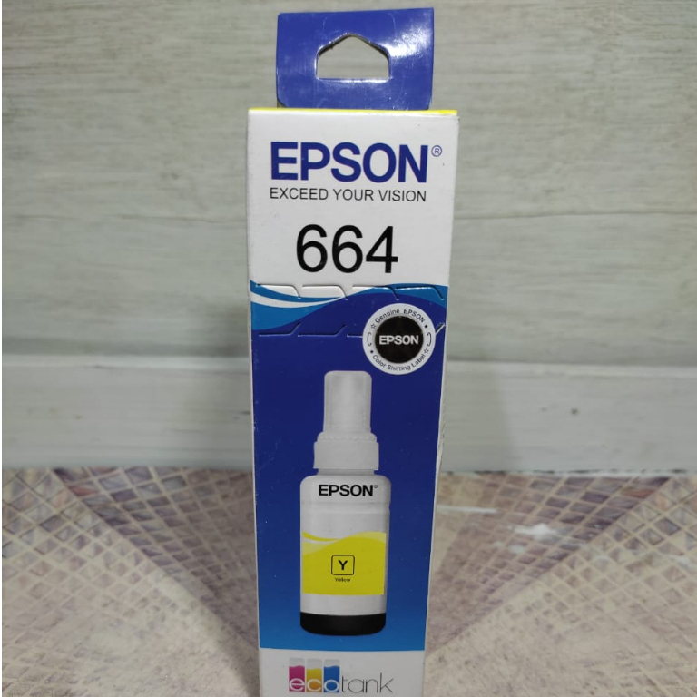 Jual Epson 664 Yellow Tinta Botol Original ( t6644 ) | Shopee Indonesia
