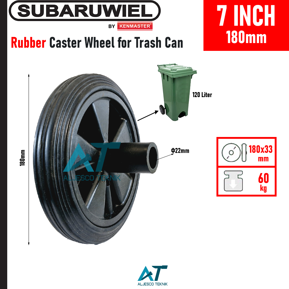 Jual RODA 7 INCH KARET UNTUK TEMPAT TONG SAMPAH 120 LITER – TRASH CAN ...