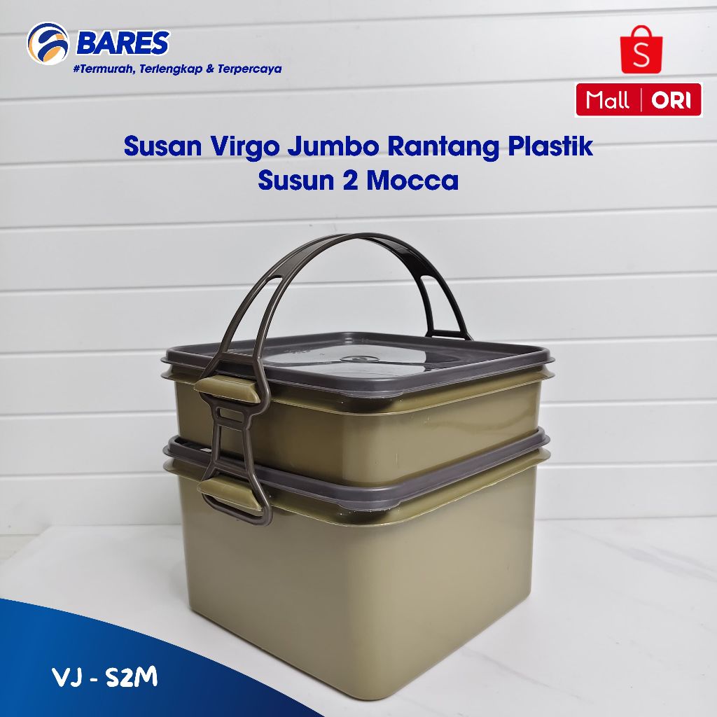 Jual Susan Virgo Jumbo Rantang Plastik Susun 2 Mocca | Shopee Indonesia