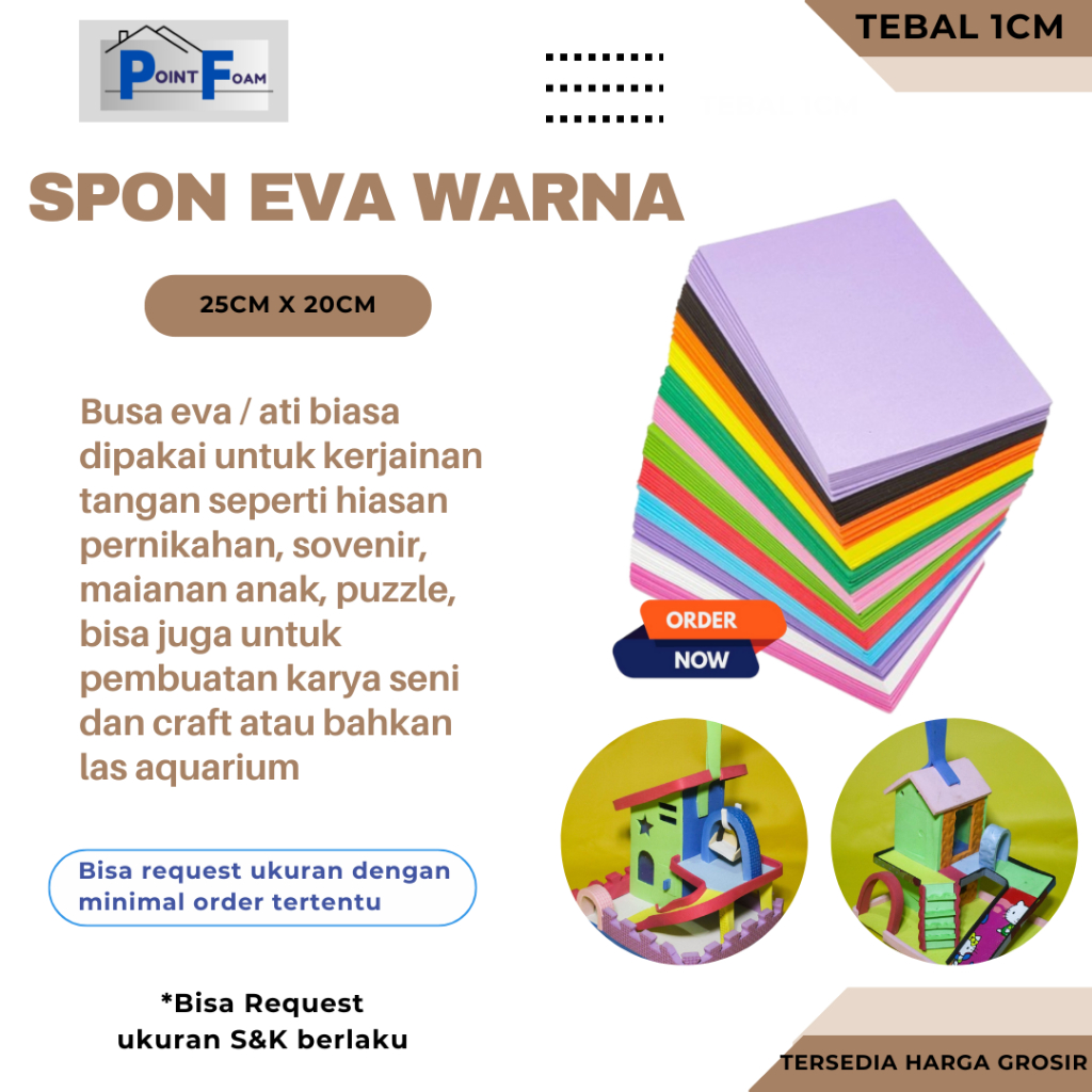 Jual Busa Eva Kerajinan Tangan 10mm Busa Ati Warna Prakarya Mainan Anak 25cm x 20cm | Shopee ...
