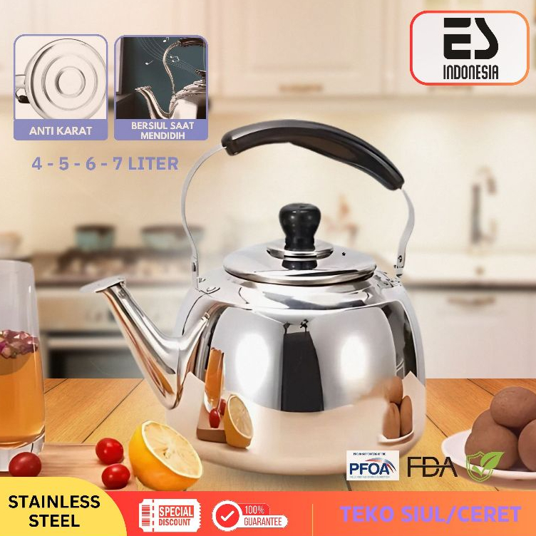 Jual ESINDO Teko Stainless 4/5/6/7 Liter Ceret Bunyi Siul Anti Karat Ceret Bunyi Untuk Masak Air ...