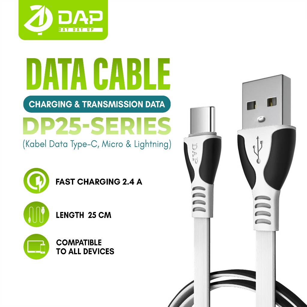 Jual DAP Kabel Data Android & Iphone 25cm Fast Charging 2.4A Garansi ...
