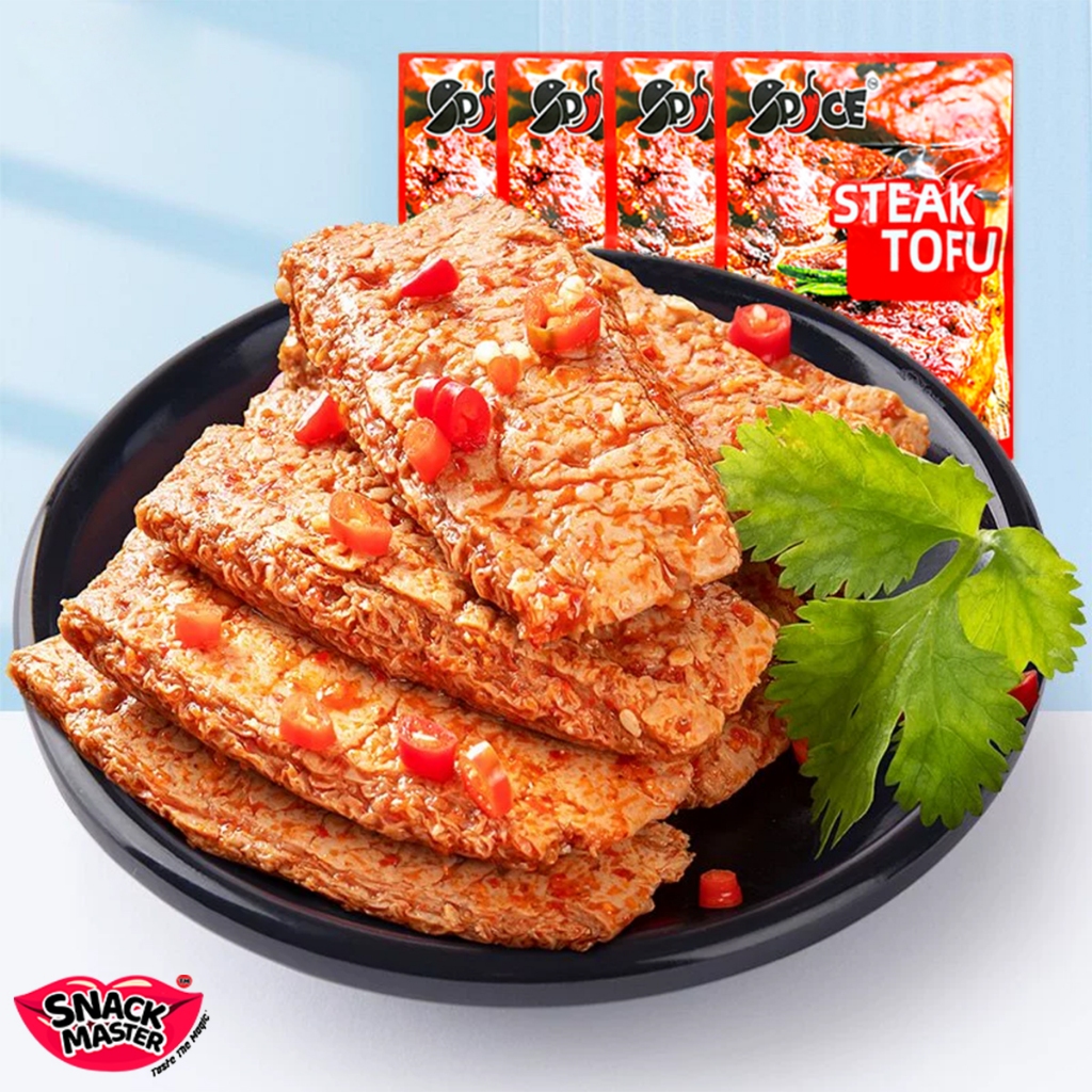 Jual Snack Steak Tahu Kering Rasa Pedas 5 Pcs HALAL | Cemilan Rasa ...