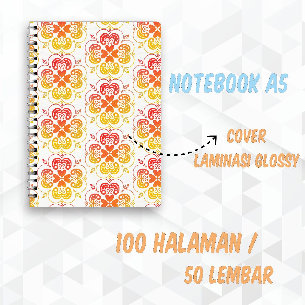 Jual Notebook Spiral A5 Motif Batik - Isi 50 Lembar | Shopee Indonesia