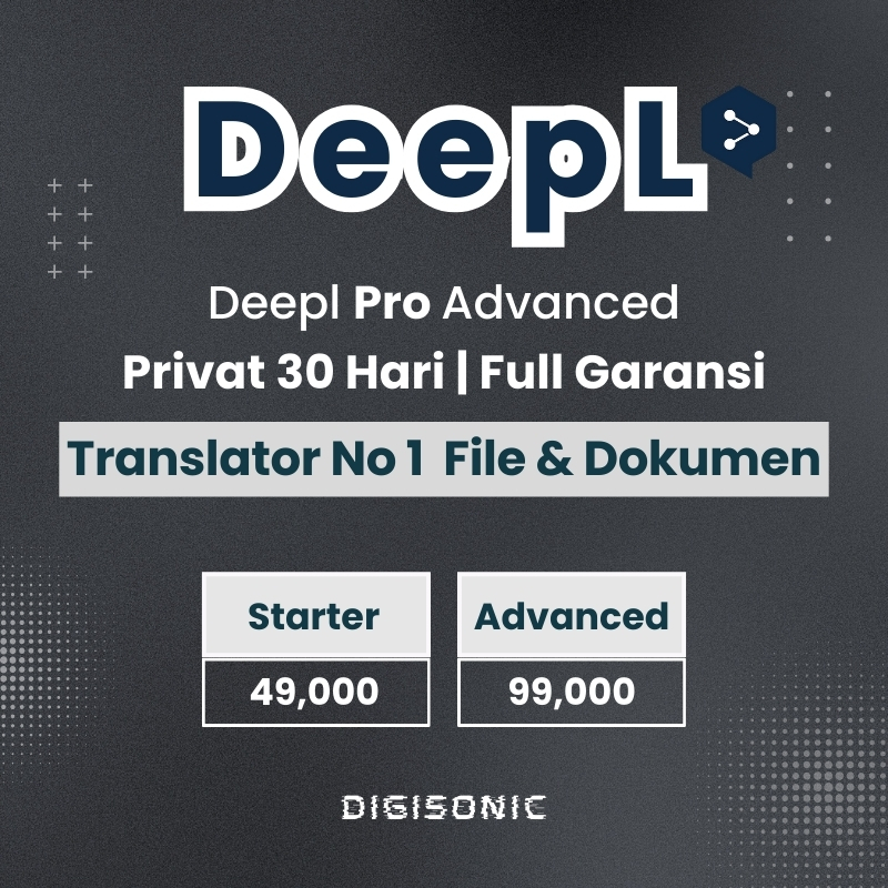 Jual DEEPL PREMIUM PRIVAT AKUN 30 HARI RESMI FULL GARANSI | Shopee Indonesia