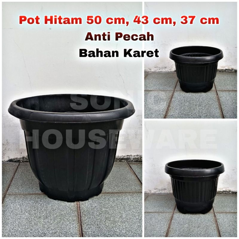 Jual Pot Besar 50 cm 43 cm 37 cm Hitam Tambulampot Tanaman Bunga Hias ...