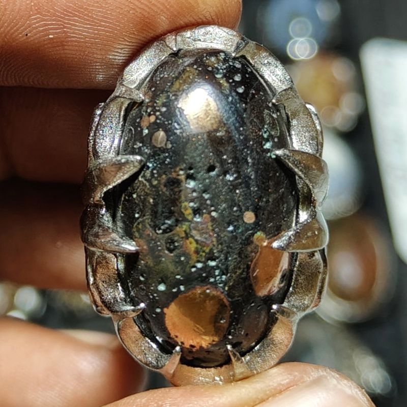 Jual batu akik Damarwulan badar emas atau badar besi kuning nempel ...