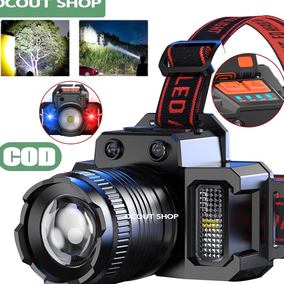 Jual Harga Bersahabat Lampu Kepala LED Tahan AirHeadlamp Induksi Sensor Gerak Zoom RotatingSuper ...