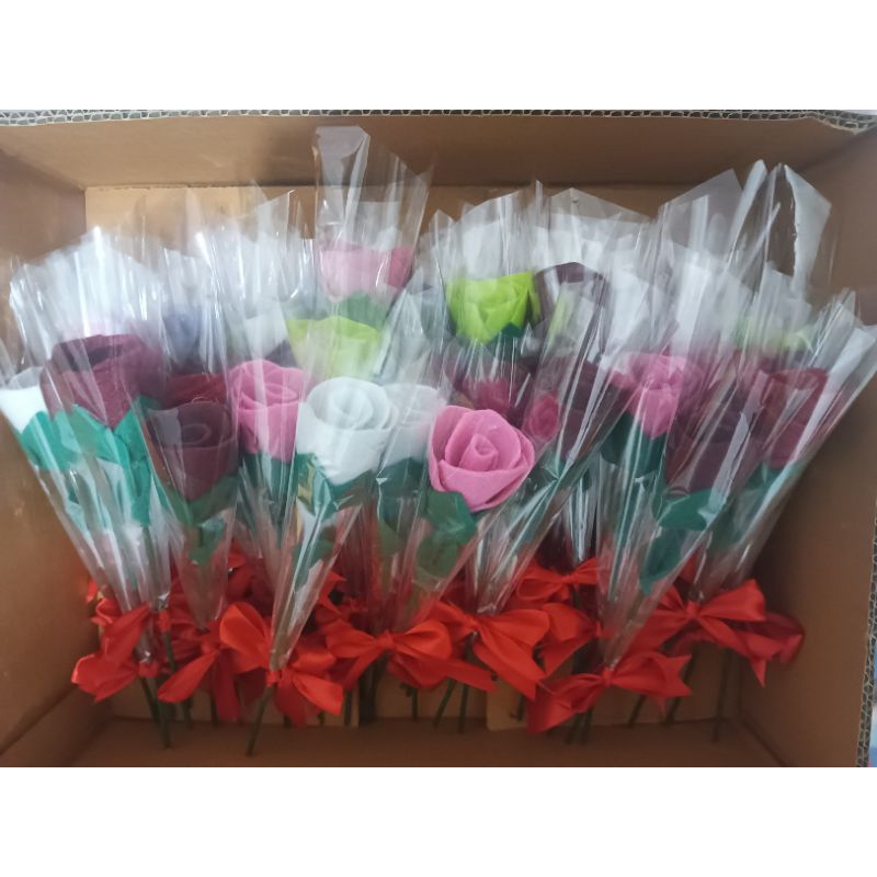 Jual TERMURAH single rose flanel bunga mawar satuan buket bunga mawar ...