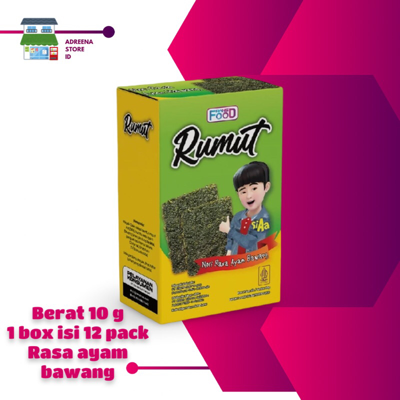 Jual RUMUT RANS KEMASAN 10 g 1 BOX ISI 12 PACK NORI RUMPUT LAUT RASA ...