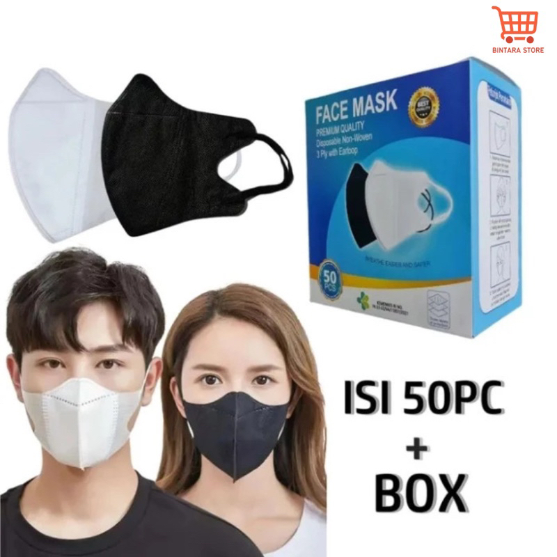 Jual Masker Duckbill 3 Ply Isi 50 Pcs Face Mask Earloop Disposable ...