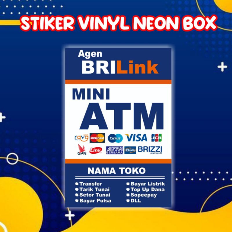 Jual STIKER VINYL NEON BOX AGEN BRILINK UKURAN : 60 X 90 CM (SEPASANG/2 ...