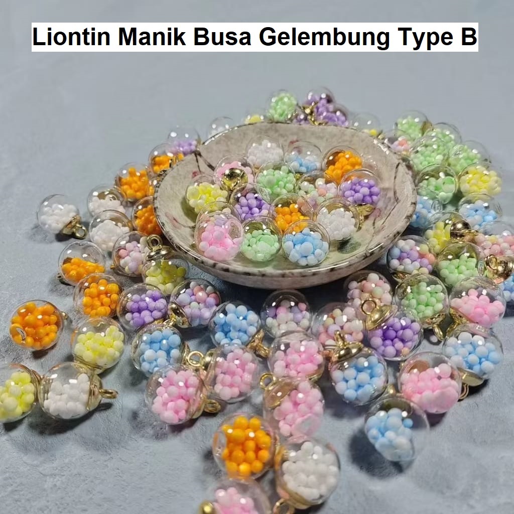 Jual Liontin Bola Kaca Type B Transparan/Liontin Bentuk Busa Gelembung ...