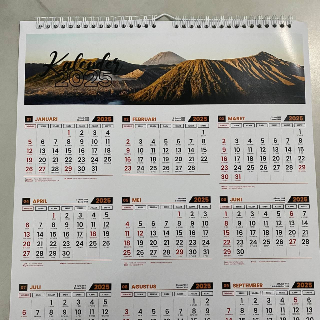 Jual Kalender Dinding Potrait Isi 1 Lembar (12 Bulan) | Shopee Indonesia