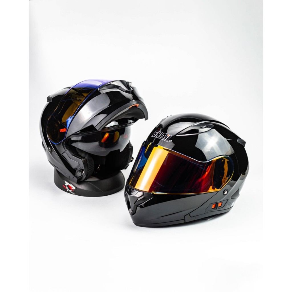 Jual HELM SNAIL MODULAR M1 - BLACK GLOSS (HELM MODULAR) | Shopee Indonesia