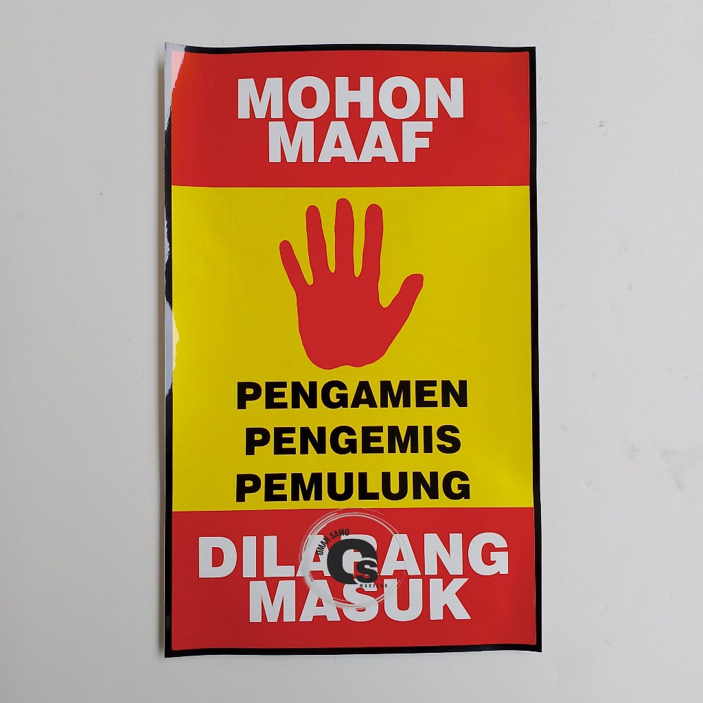 Jual Stiker Pengemis Pengamen Pemulung Dilarang Masuk - Stiker Dilarang ...