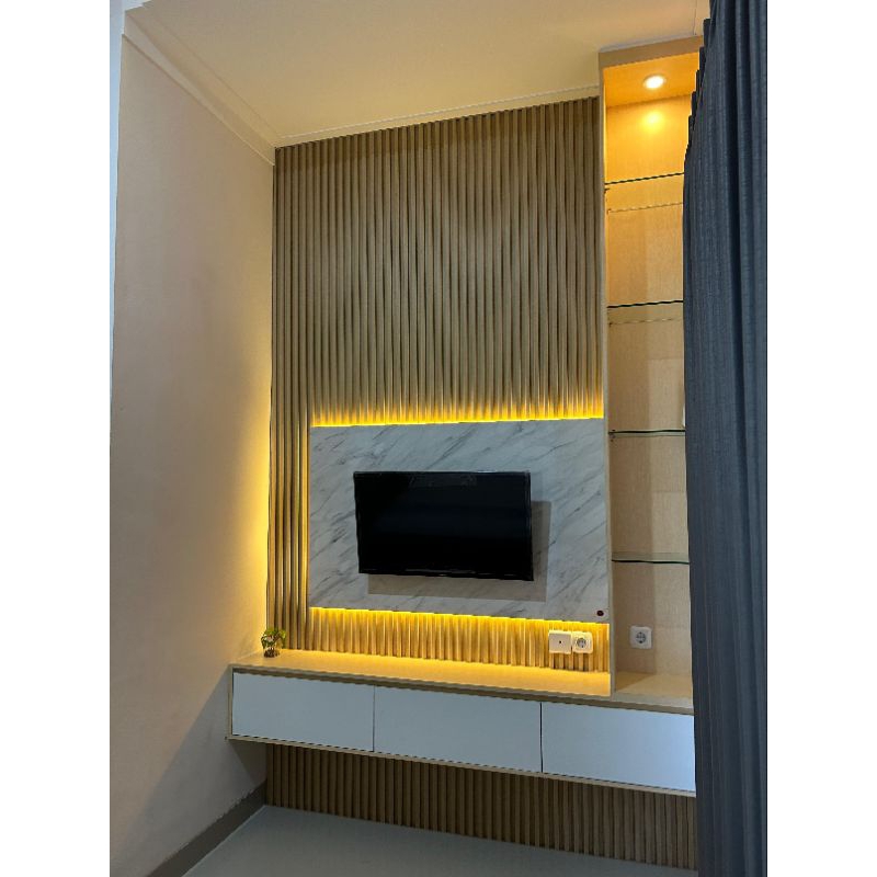 Jual backdrop tv wallpanell rak | Shopee Indonesia