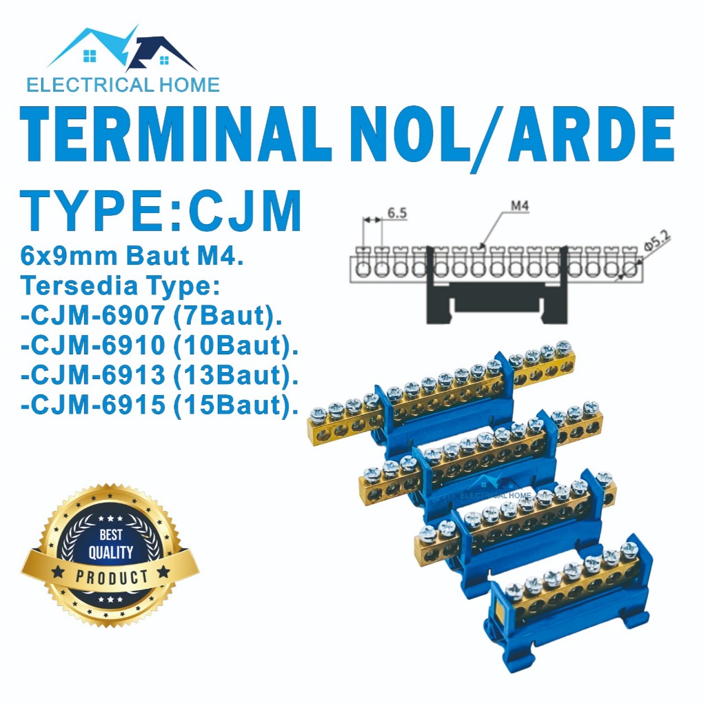 Jual Terminal Nol /Arde Model DIN RAIL 6x9mm | Shopee Indonesia