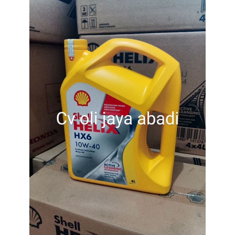Jual OLI SHELL HELIX HX6 10W-40 4 LITER ORIGINAL BARCODE | Shopee Indonesia