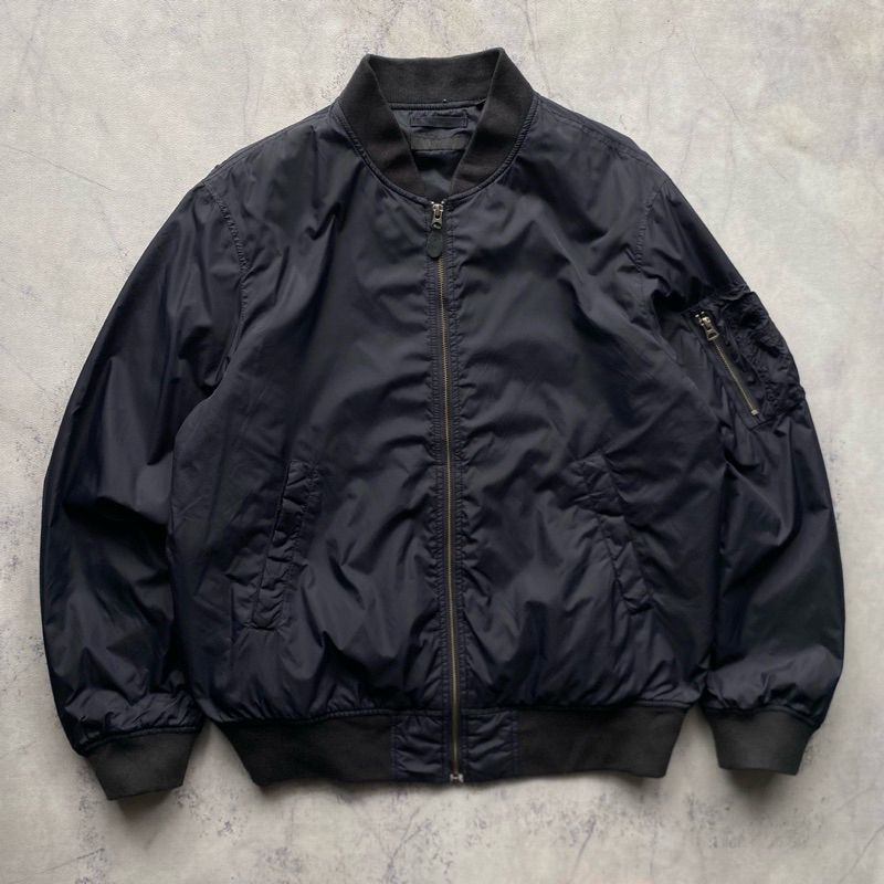 Jual Bomber MA1 Uniqlo (dark navy) black tag / XL | Shopee Indonesia