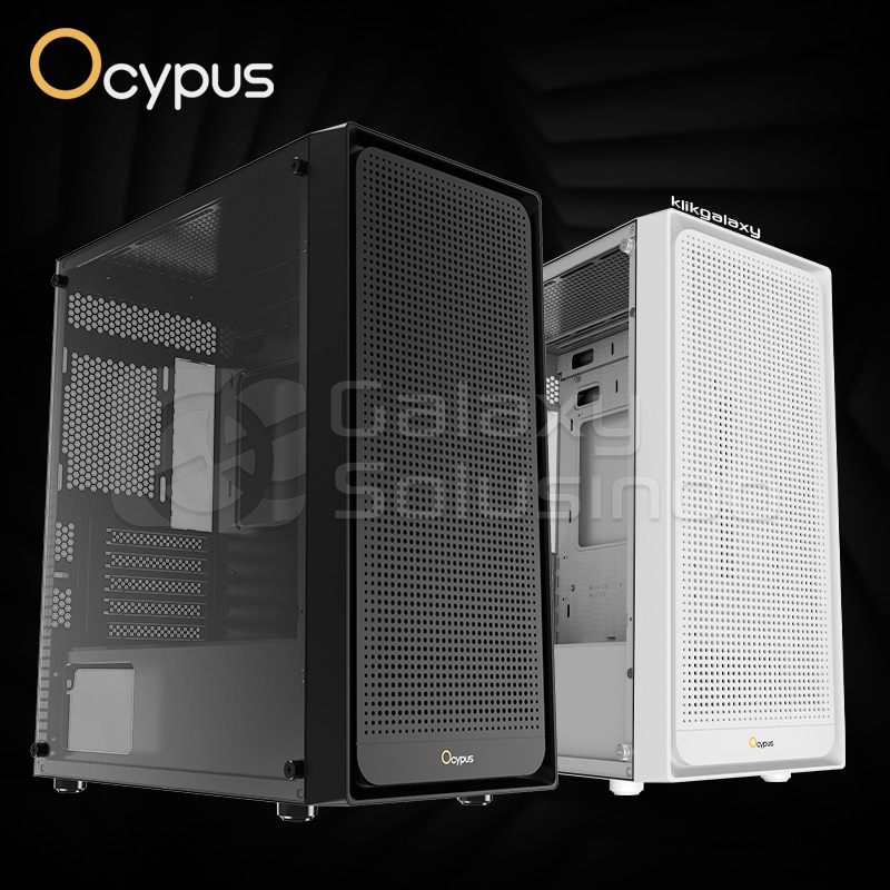 Jual OCYPUS Gamma C50 M-ATX Tempered Glass Gaming Case - Black White ...