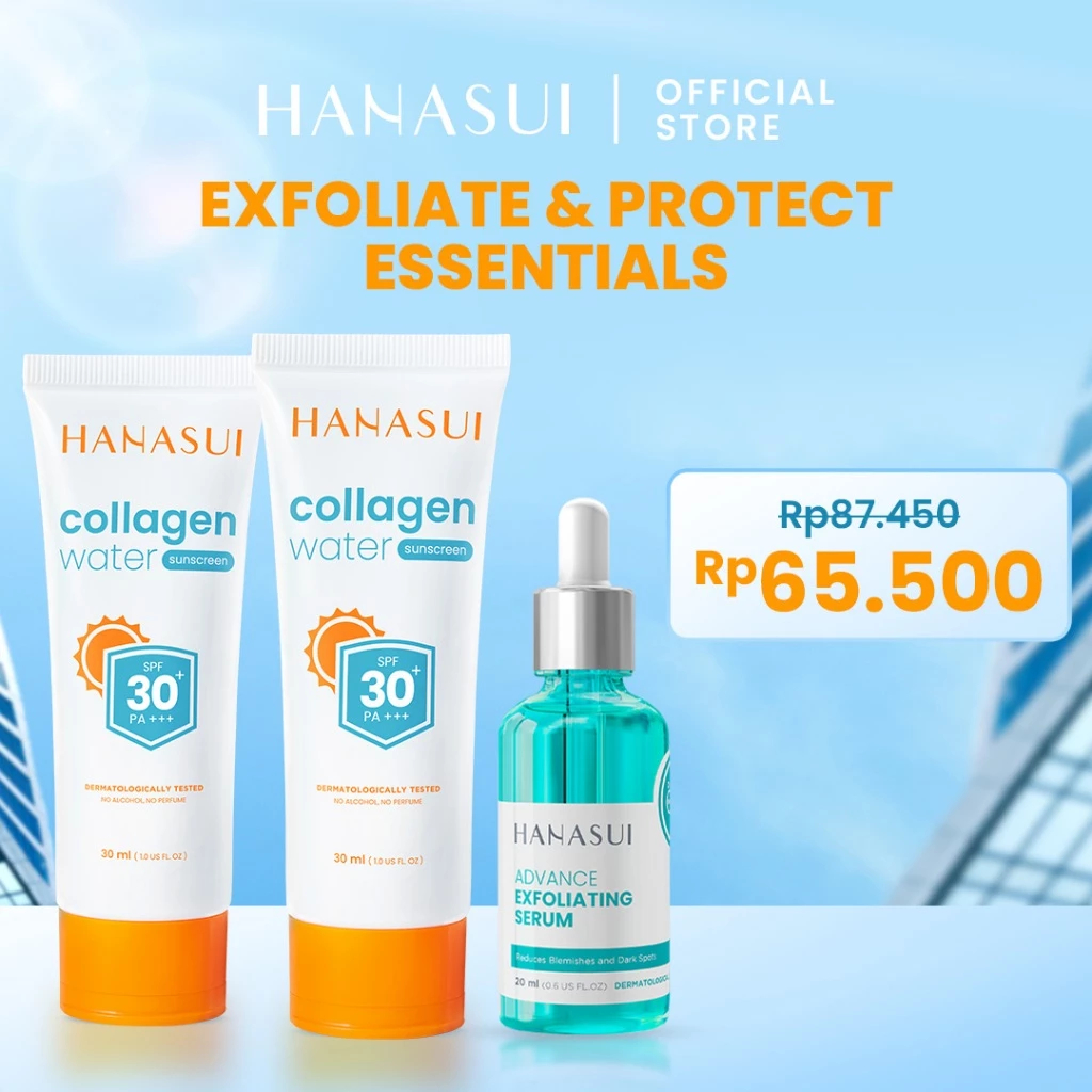 Jual Hanasui Skincare Set | Bundling Collagen Water Sunscreen SPF 30 ...