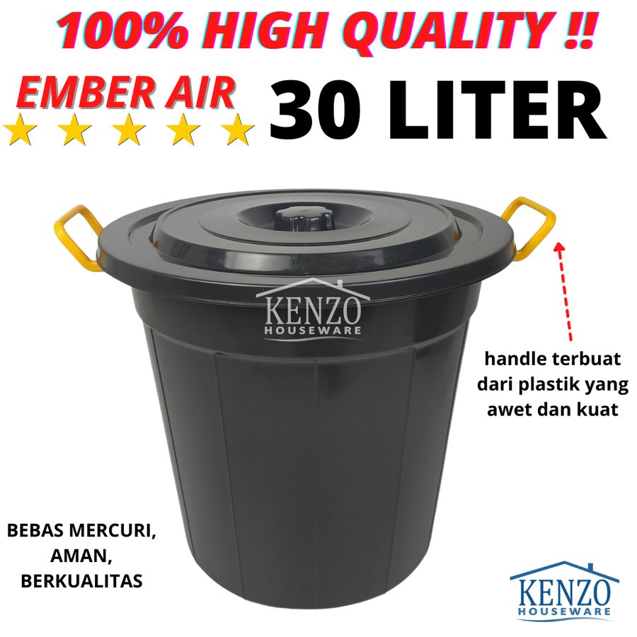 Jual Ember 30 Liter Tutup Ember Air Kamar Mandi Ember Plastik Kuat RPM ...