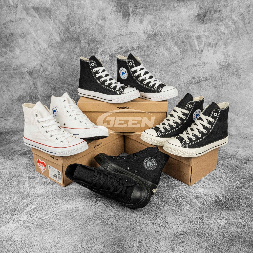 Jual JEEN | Sepatu Ventela Ethnic High Black Natural / White / AllBlack Original | Shopee Indonesia