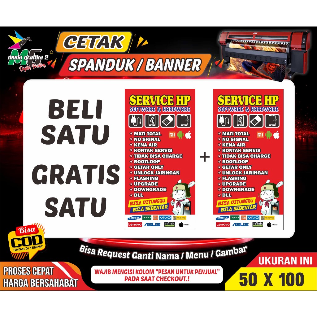 Jual Banner/Spanduk Service HP / Banner Servis HP | Shopee Indonesia