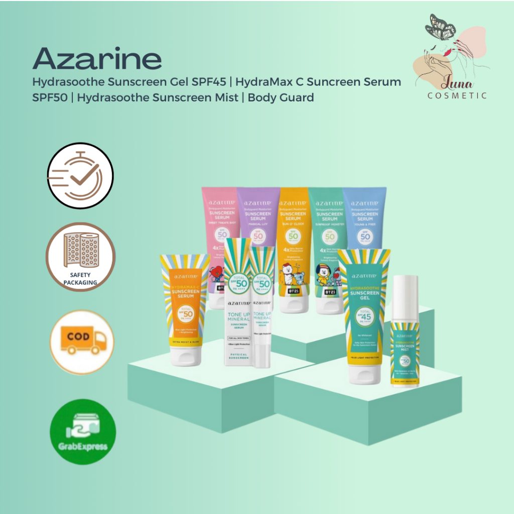 Jual AZARINE Hydrasoothe Sunscreen Gel SPF45 | HydraMax C Suncreen ...