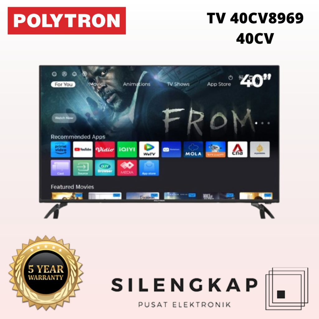 Jual LED TV POLYTRON 40 INCH SMART PLD40CV8969 PLD 40CV8969 40CV 8969 CV GARANSI RESMI | Shopee ...